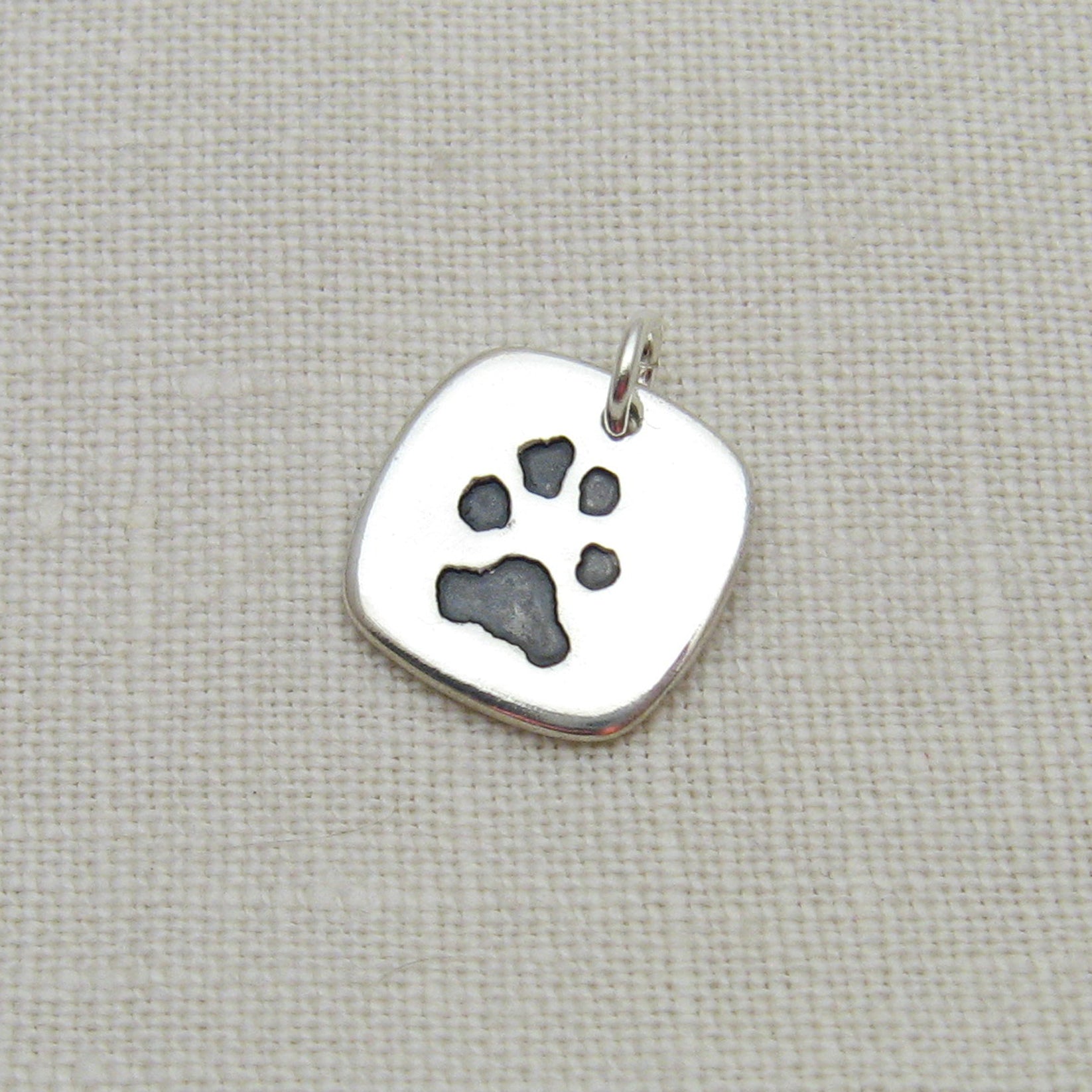 Rounded Square Pet Photo or Paw Print Pendant | Sterling Silver – A ...