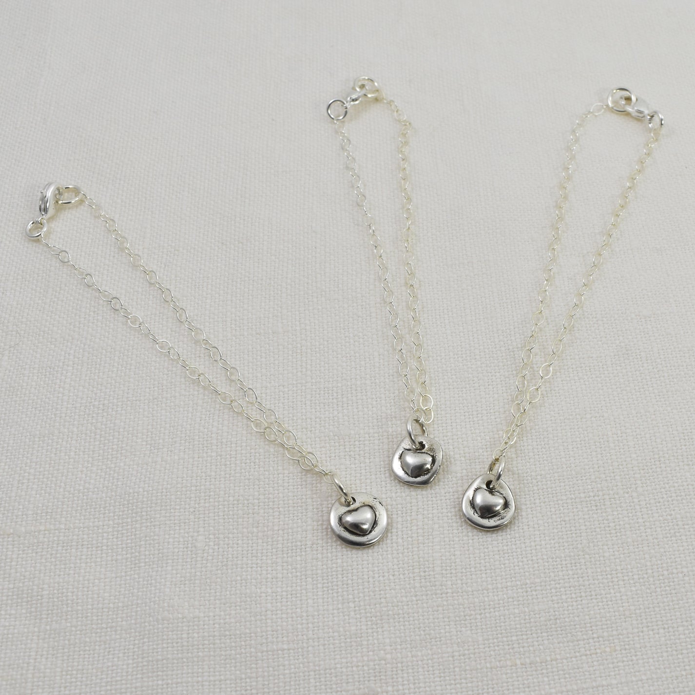Playful Hearts - Tiny Heart Charm Bracelet | Sterling Silver – A ...