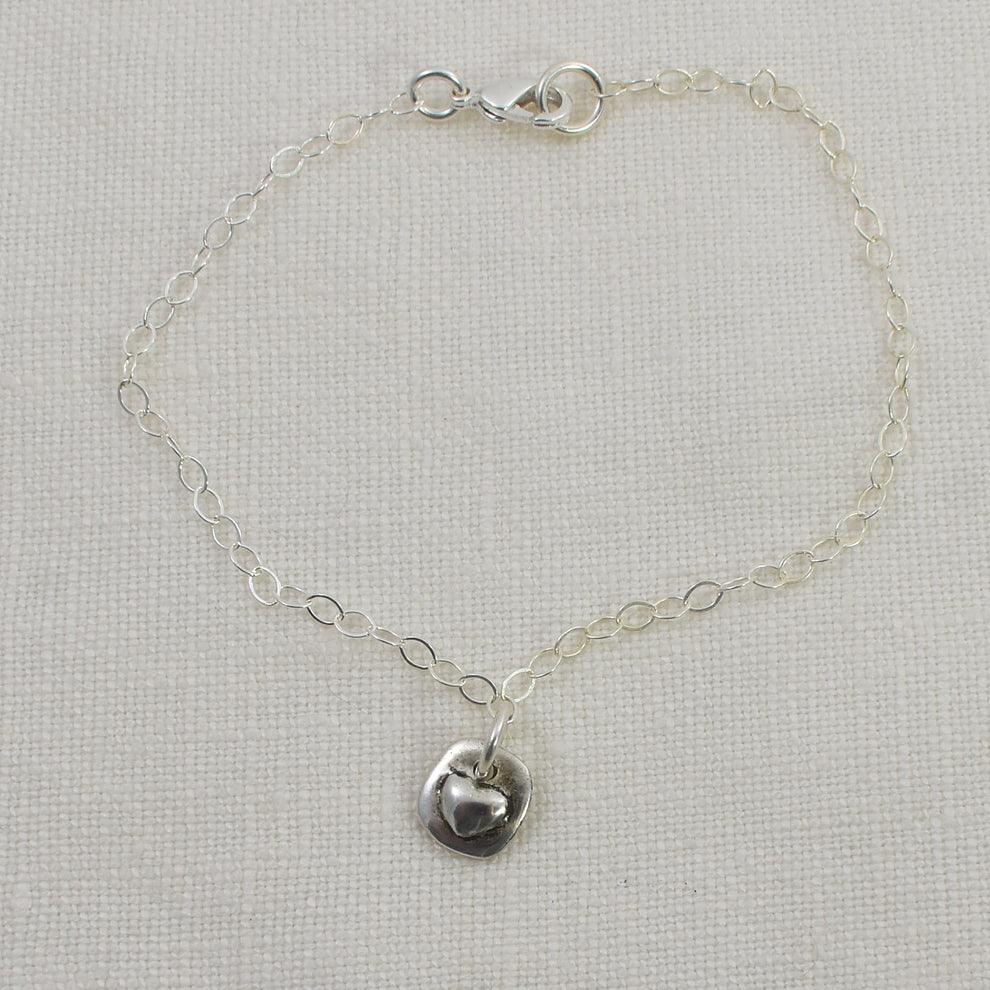 Playful Hearts - Tiny Heart Charm Bracelet | Sterling Silver – A ...